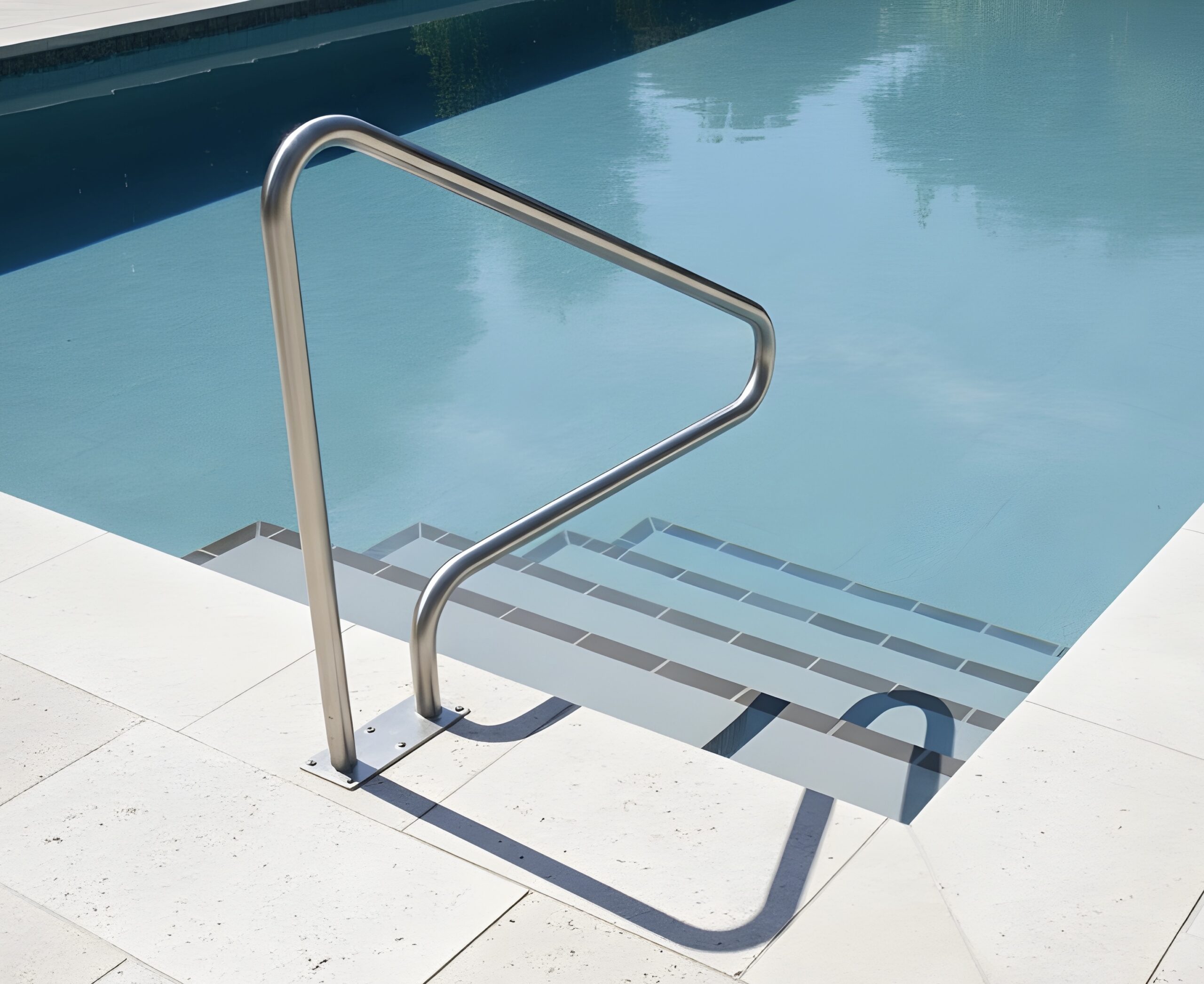 Pool Rail P-shaped Design (Baseplate Model) — Pool Rails